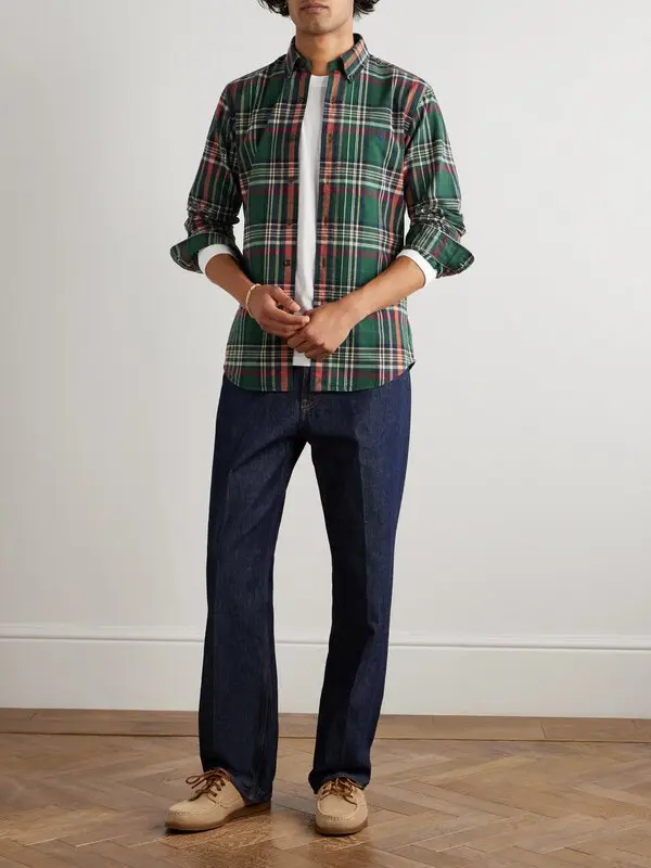 Polo Ralph Lauren Button-down Collar Checked Cotton Oxford Shirt - Green