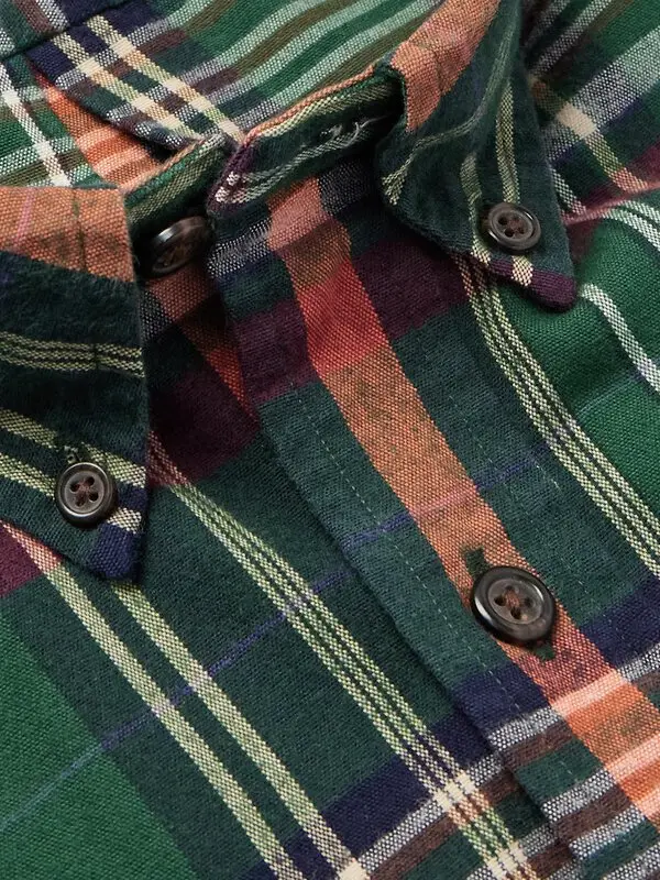 Polo Ralph Lauren Button-down Collar Checked Cotton Oxford Shirt - Green