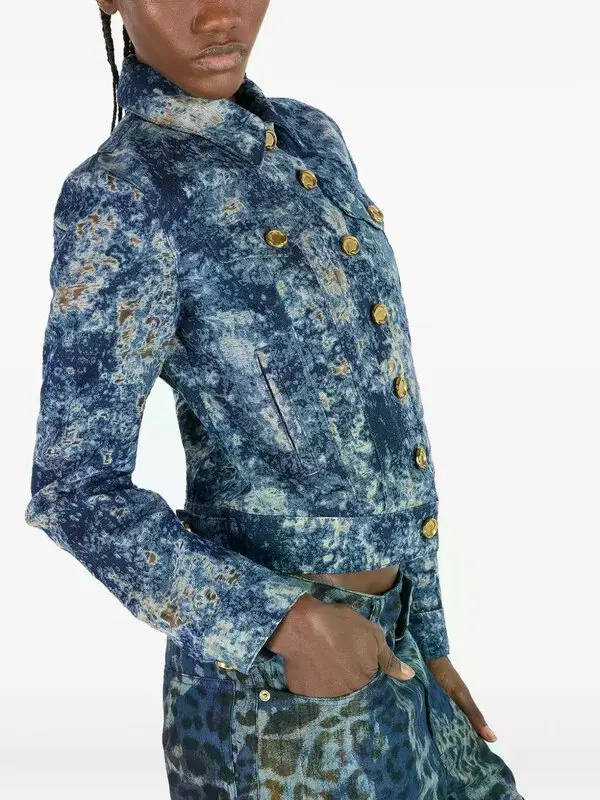 Roberto Cavalli Jaguar-print Mid-rise Jeans