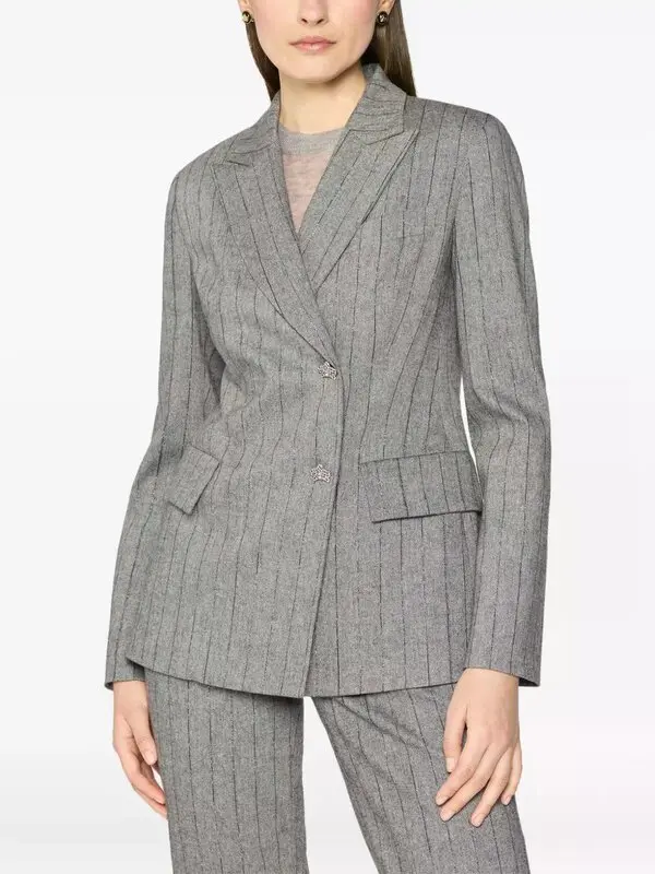 GENNY Pinstripe Crystal-embellished Jacket