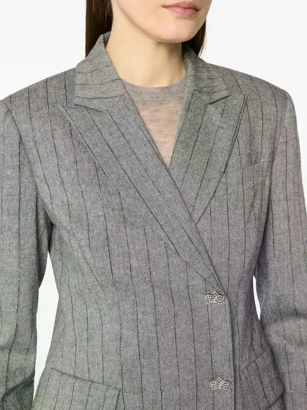 GENNY Pinstripe Crystal-embellished Jacket