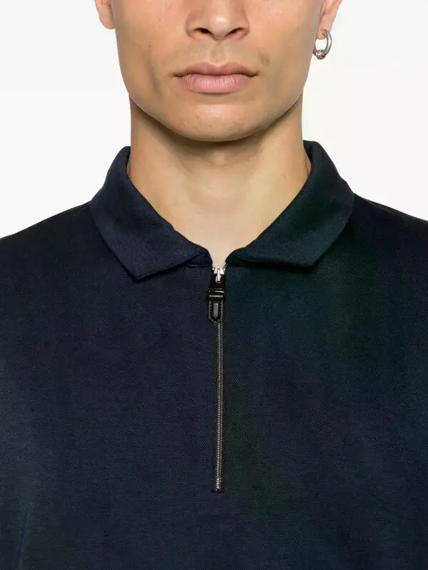 Canali Long-sleeve Zip-neck Sweater - Blue