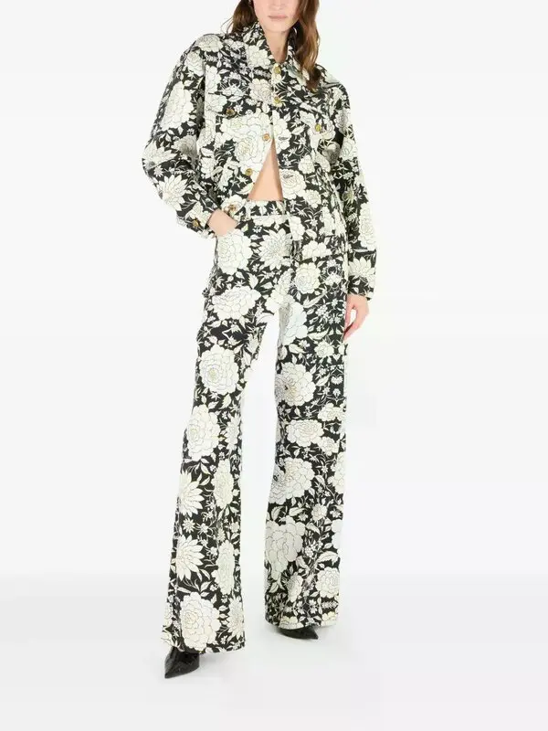 Roberto Cavalli Floral-print High-rise Jeans