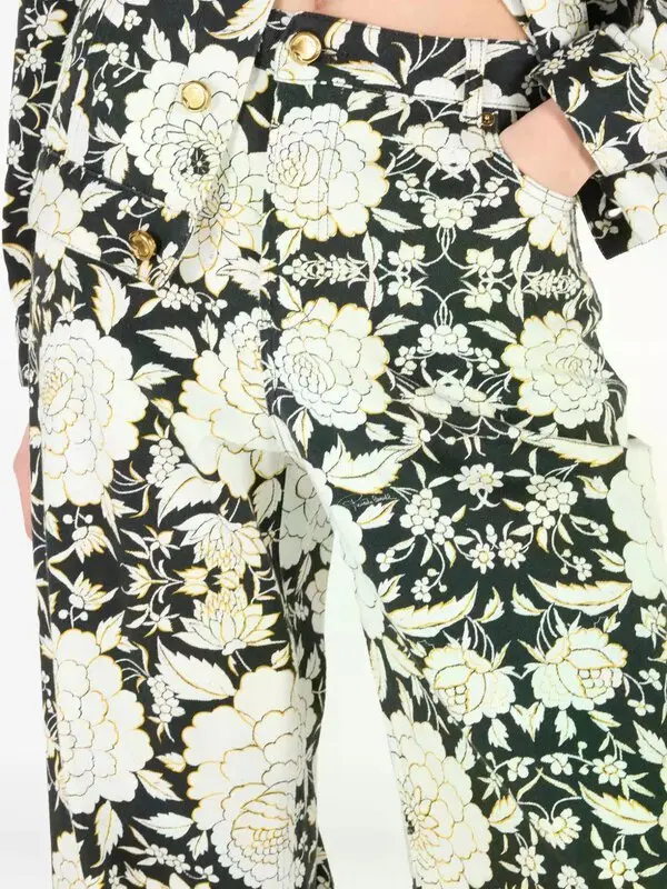 Roberto Cavalli Floral-print High-rise Jeans