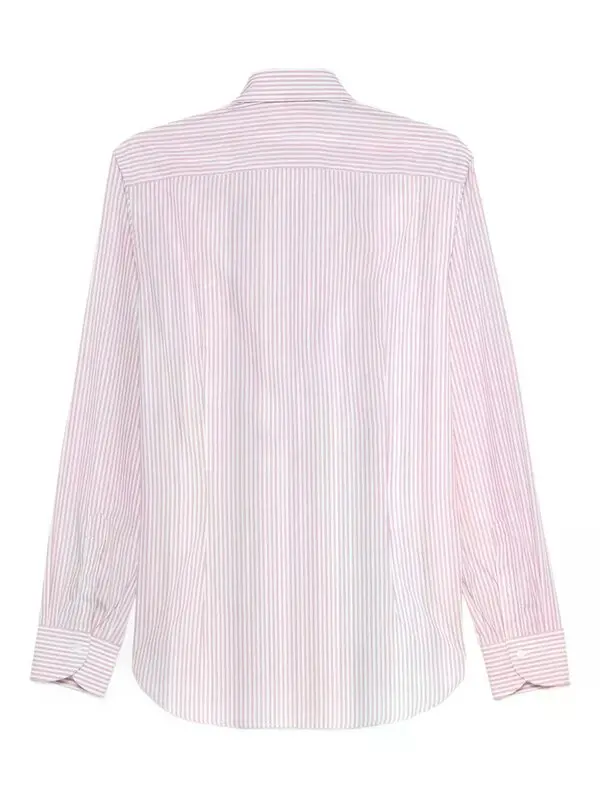 Canali Striped Cotton Shirt - Red