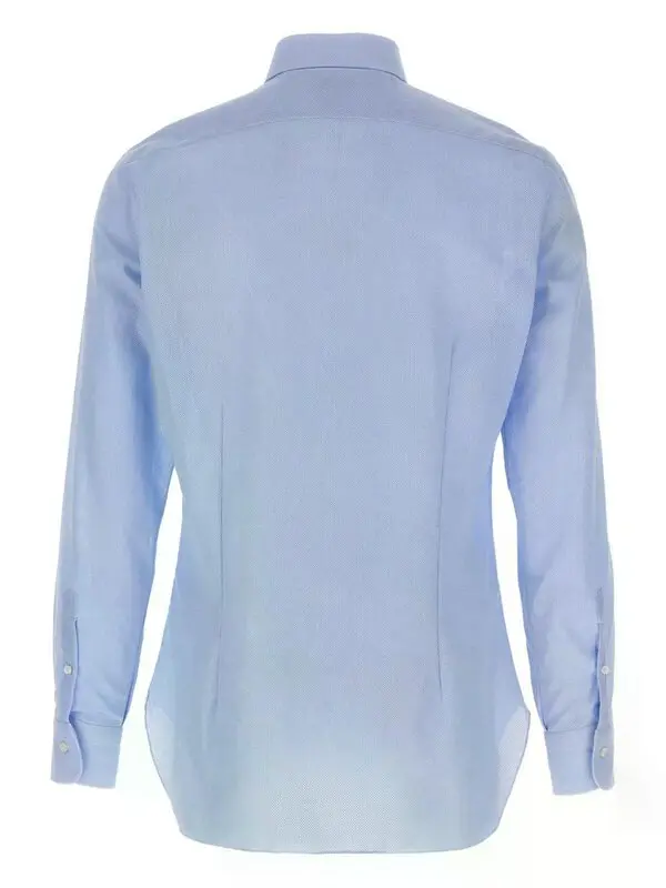 BARBA NAPOLI Honeycomb-pattern Cotton Shirt