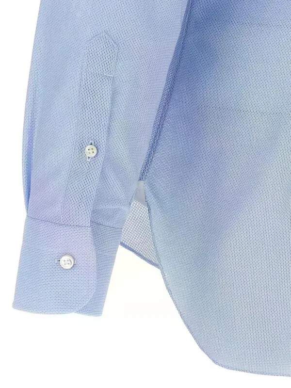 BARBA NAPOLI Honeycomb-pattern Cotton Shirt