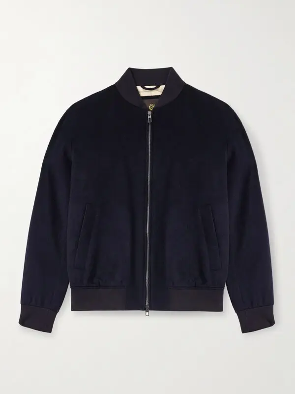 Loro Piana Ivy Storm System® Cashmere-felt Bomber Jacket - Blue