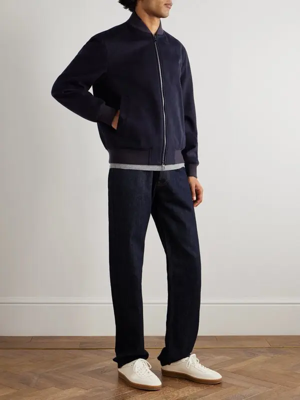 Loro Piana Ivy Storm System® Cashmere-felt Bomber Jacket - Blue