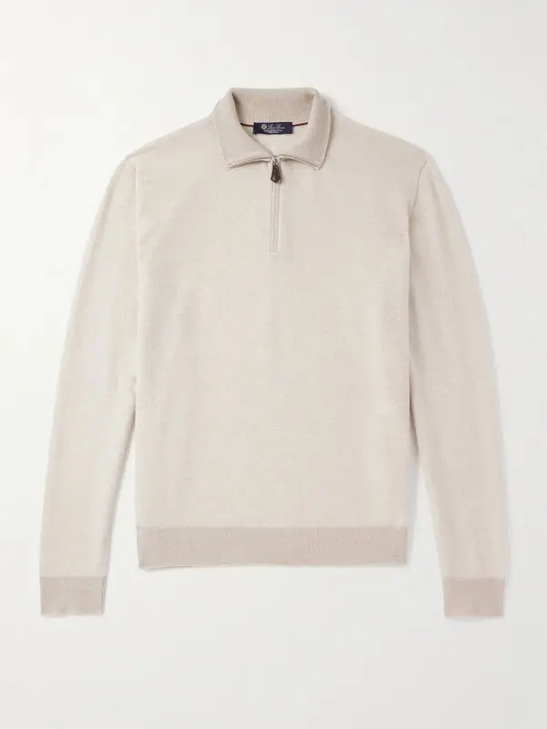 Loro Piana Roadster Cashmere Half-zip Sweater - Neutrals