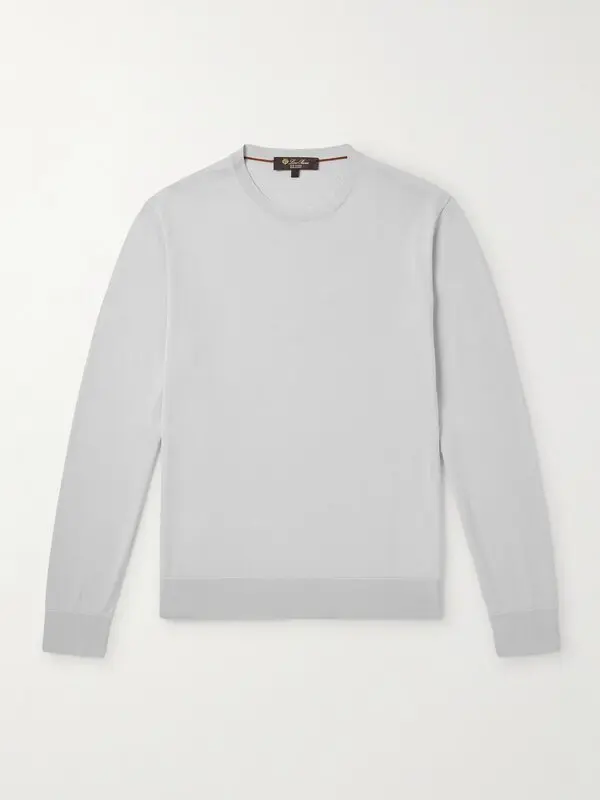 Loro Piana Ice Wish™ Sea Island Cotton Sweater - Gray