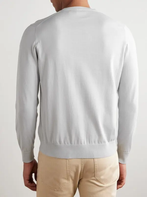 Loro Piana Ice Wish™ Sea Island Cotton Sweater - Gray