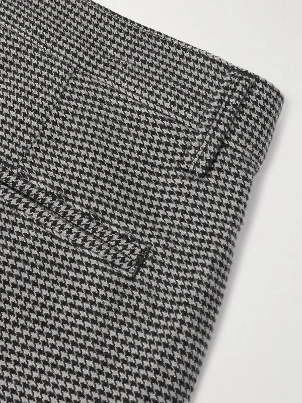 Massimo Alba Stan Straight-leg Pleated Houndstooth Trousers - Gray