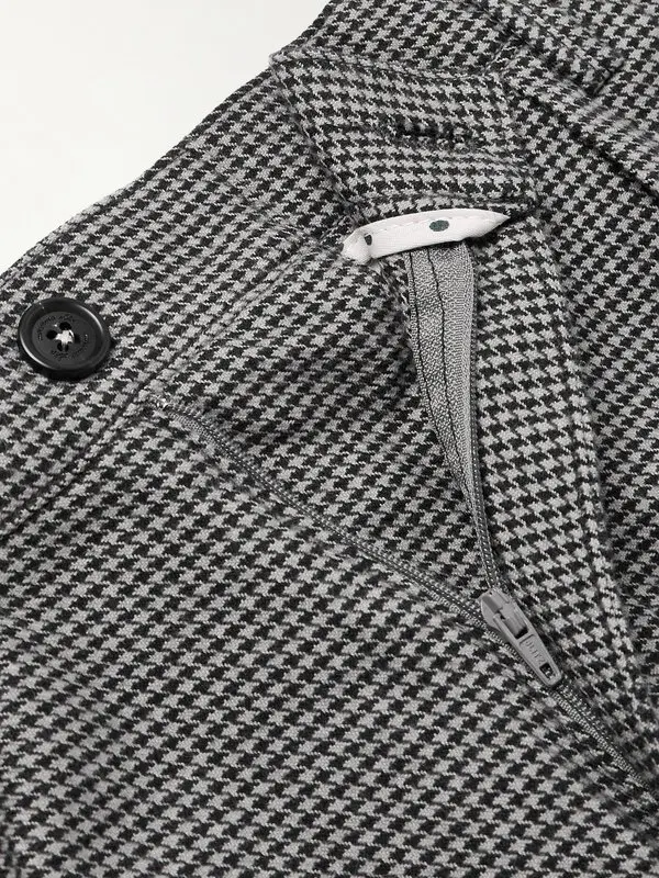 Massimo Alba Stan Straight-leg Pleated Houndstooth Trousers - Gray