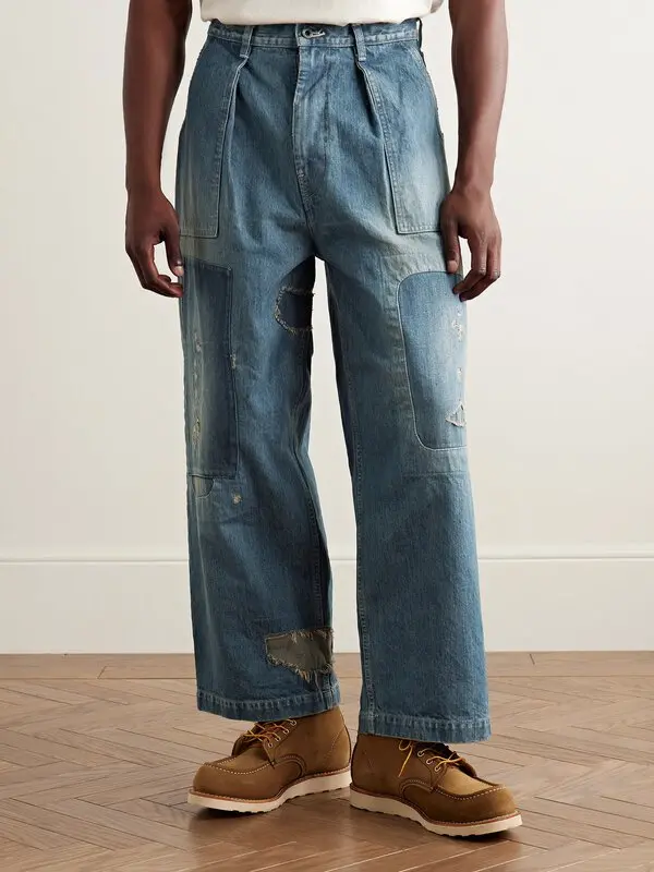 Kapital Rushfield Remake Wide-leg Panelled Jeans