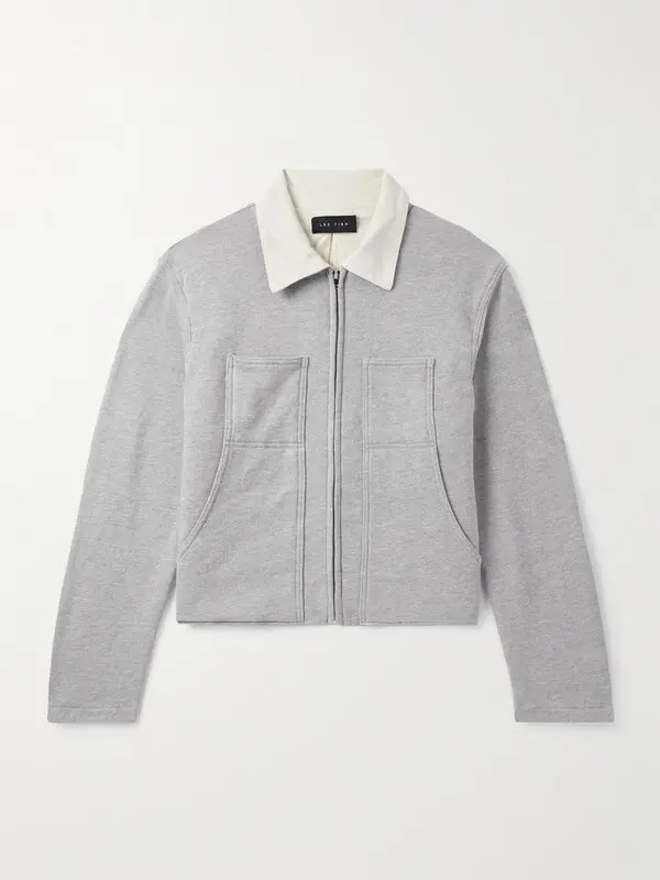 LES TIEN Zip-up Cotton-jersey Jacket
