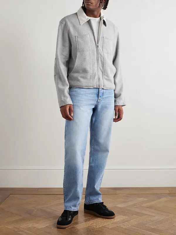 LES TIEN Zip-up Cotton-jersey Jacket