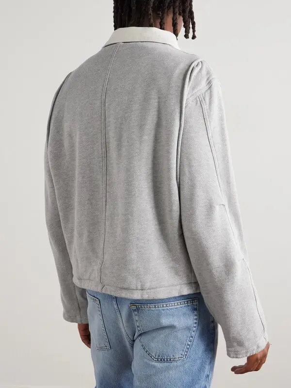 LES TIEN Zip-up Cotton-jersey Jacket
