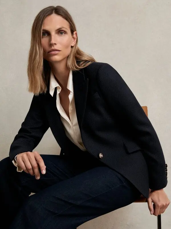 REISS Wynn Textured Wool-blend Blazer