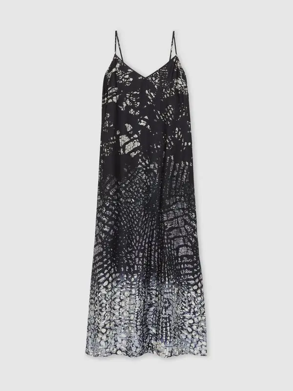 REISS Lornie Printed Maxi Slip Dress