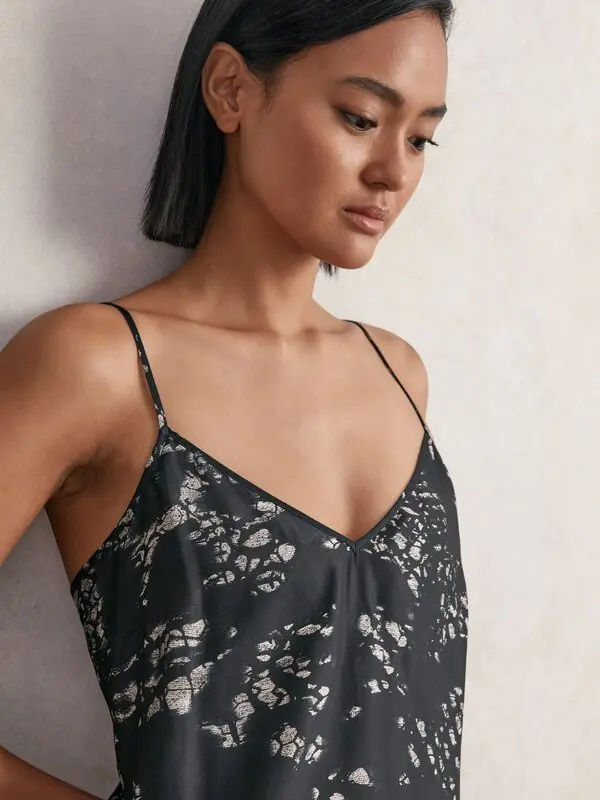 REISS Lornie Printed Maxi Slip Dress