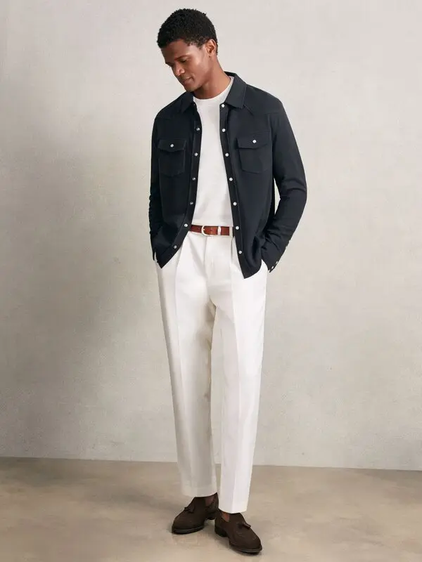 REISS Ledger Shirt - Navy