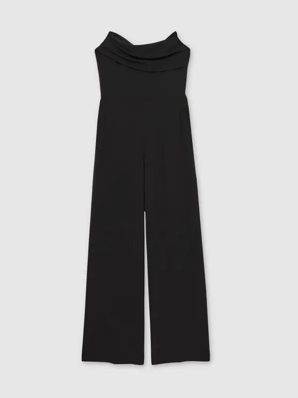 REISS Ayla Structured Strapless Wide-leg Jumpsuit - Black