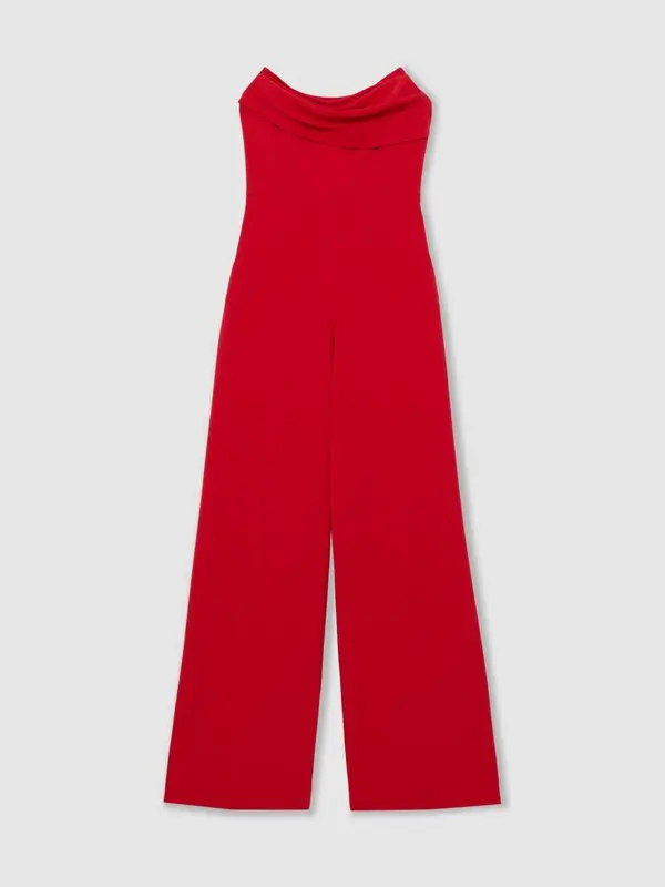 REISS Ayla Structured Strapless Wide-leg Jumpsuit