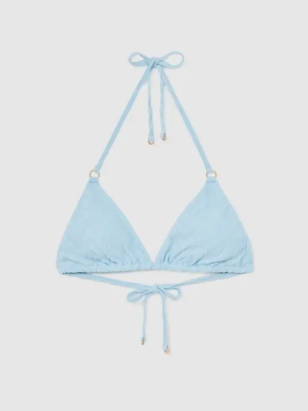 REISS Wynee Textured Triangle Bikini Top