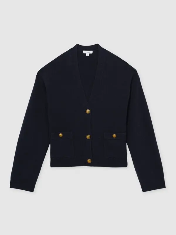 REISS Wool-cashmere Button Cardigan