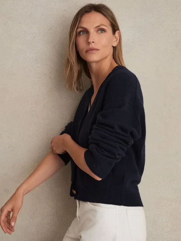 REISS Wool-cashmere Button Cardigan
