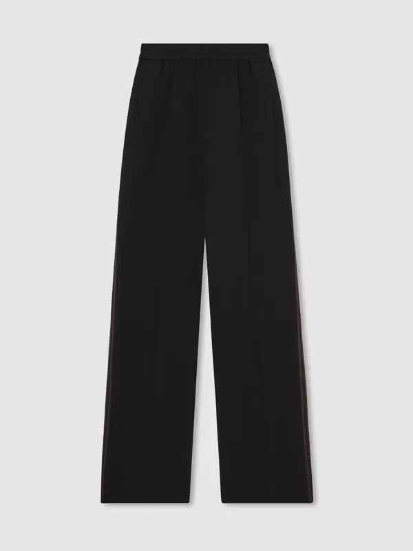 REISS Side-stripe Tapered Trousers - Black