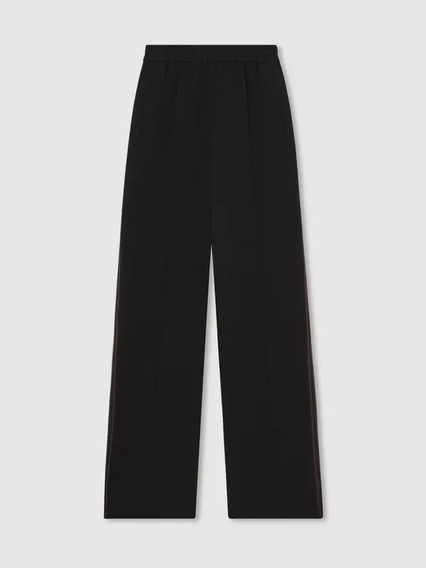 REISS Side-stripe Tapered Trousers - Black