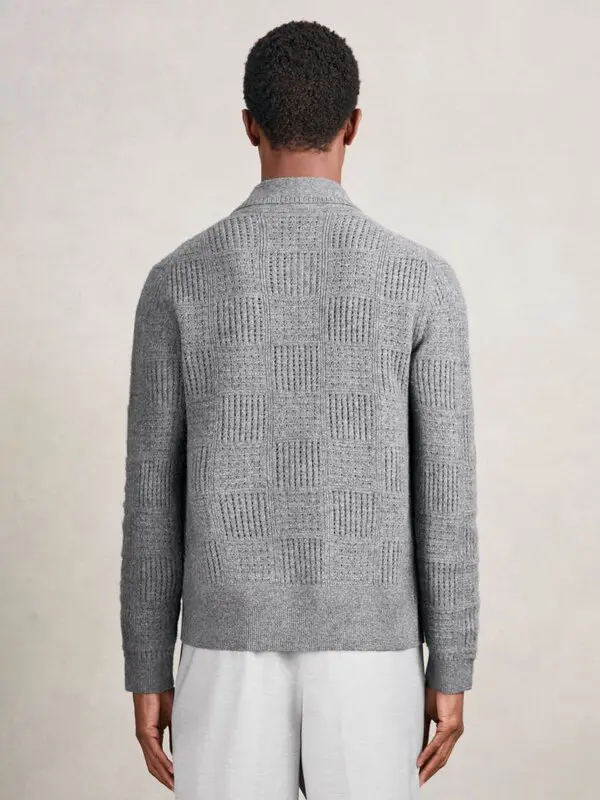 REISS Lisbon 100% Wool Button-through Collared Cardigan