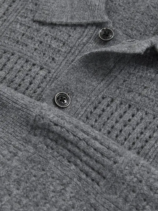 REISS Lisbon 100% Wool Button-through Collared Cardigan