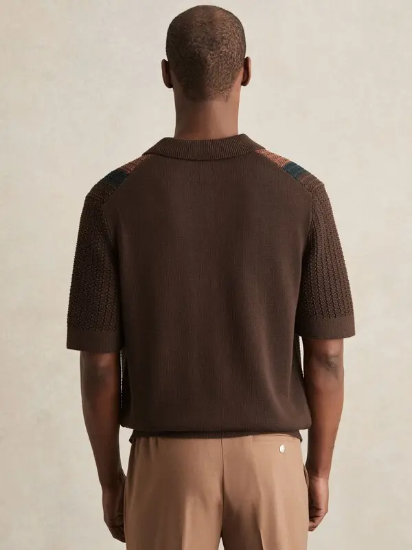 REISS Bradley Cotton Textured-knit Stripe Shirt