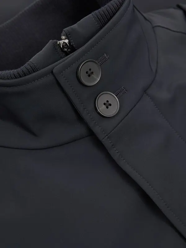 REISS Hybrid Overcoat With Removable Gilet - Navy