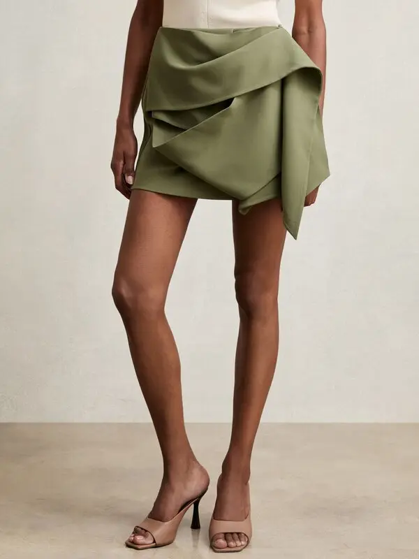 REISS Nicole Sculptural Mini Skirt