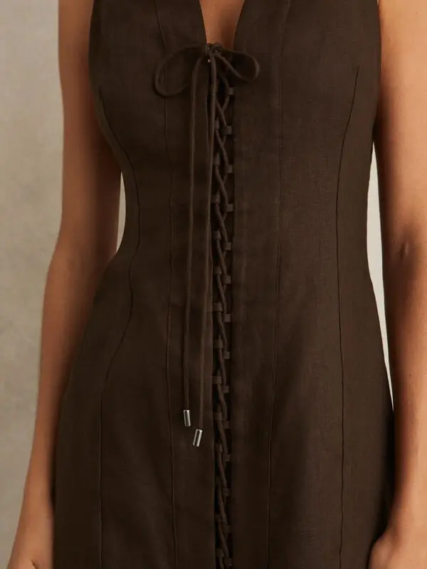 REISS Amelia Lattice-front Midi Dress