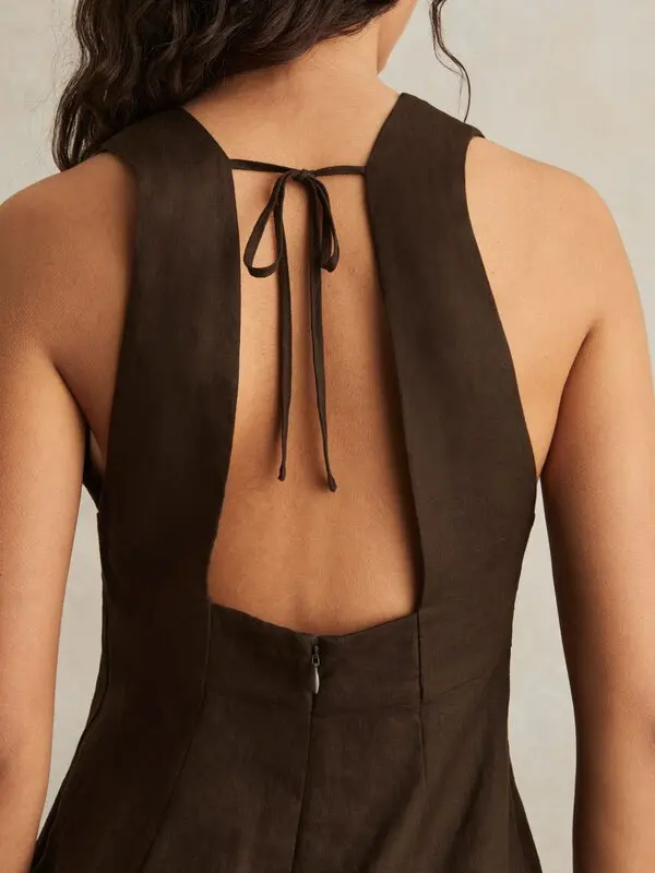 REISS Amelia Lattice-front Midi Dress