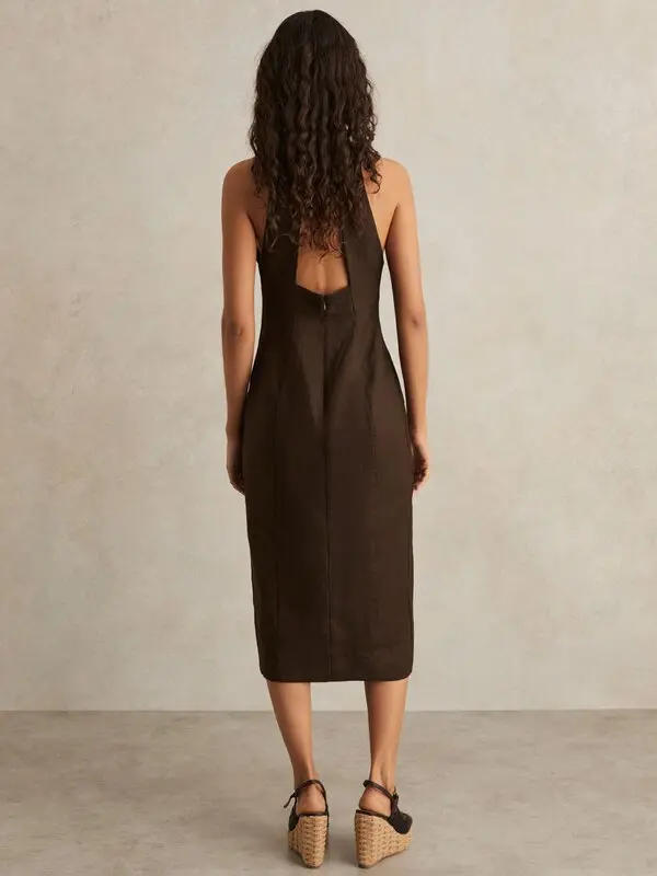 REISS Amelia Lattice-front Midi Dress