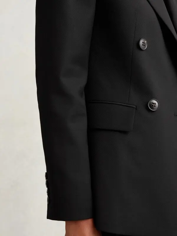 REISS Wool Blend Double Breasted Suit Blazer