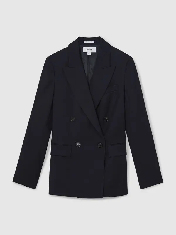 REISS Wool Blend Double Breasted Suit Blazer