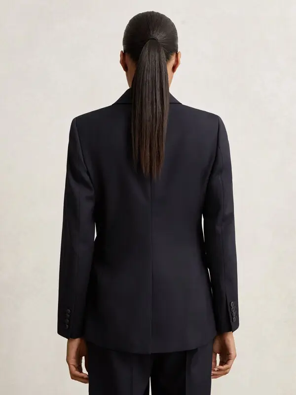 REISS Wool Blend Double Breasted Suit Blazer