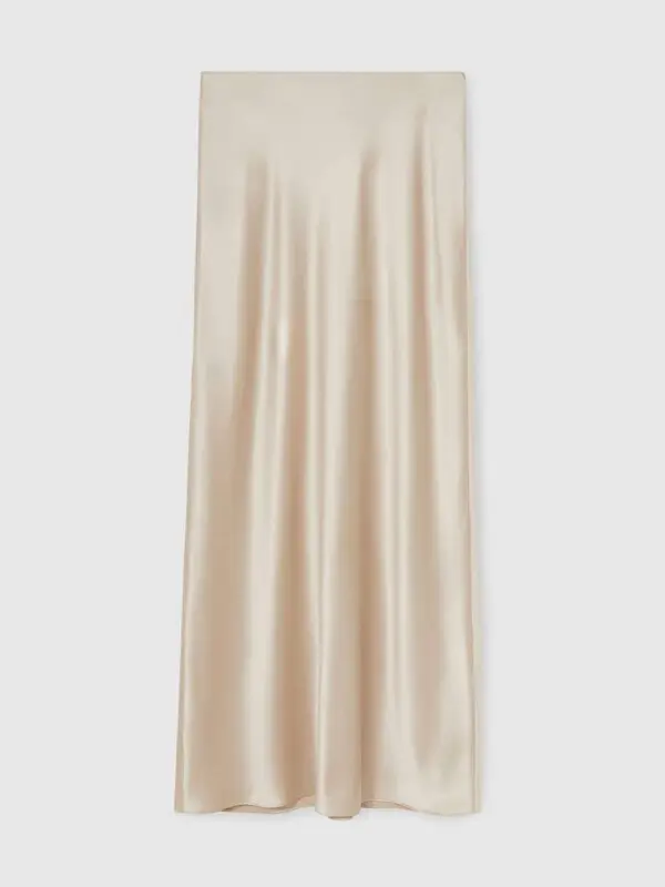 REISS Saskia Silk Slip Maxi Skirt