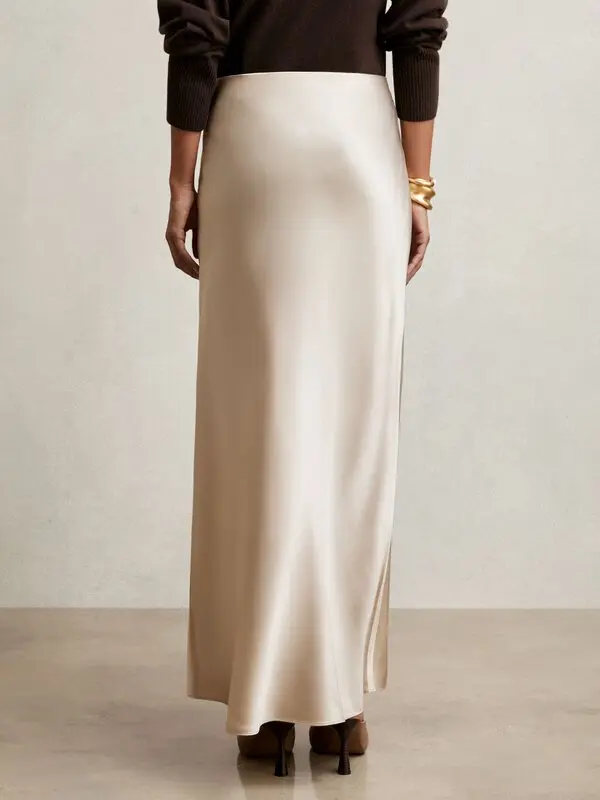 REISS Saskia Silk Slip Maxi Skirt