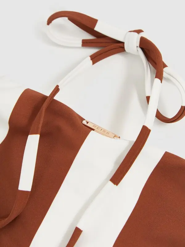 REISS Kennedy Stripe Cross-back Swimsuit