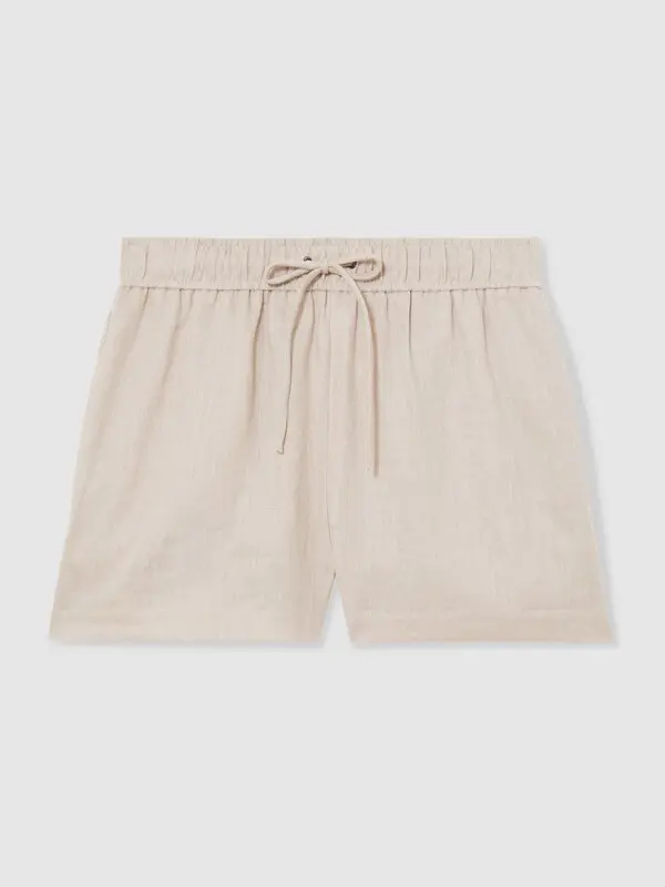REISS Willow Linen-blend Drawstring Shorts