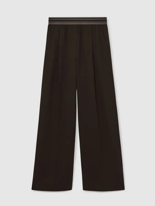 REISS Wide-leg Trousers With Contrast Waistband