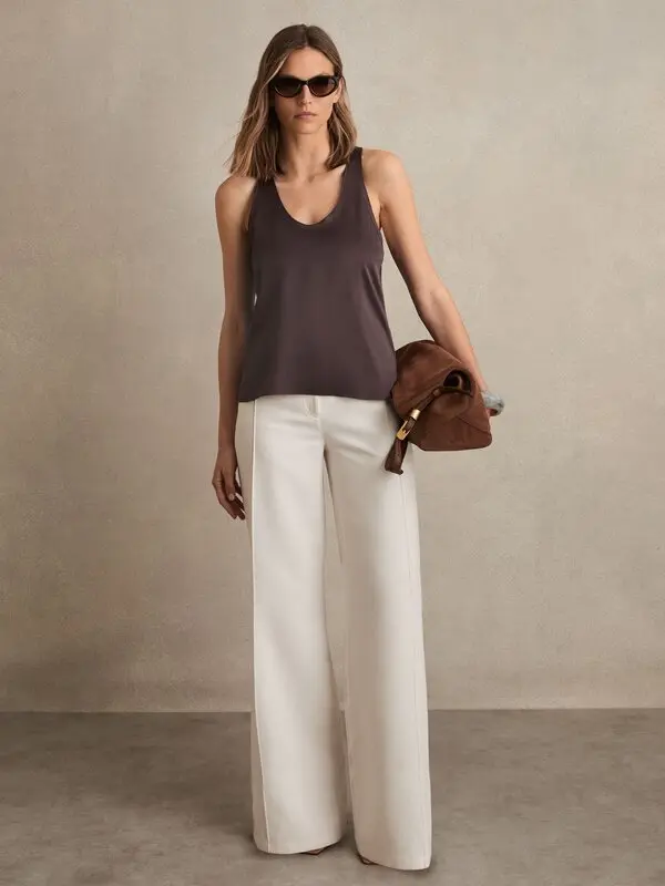 REISS Silk Scoop-neck Vest